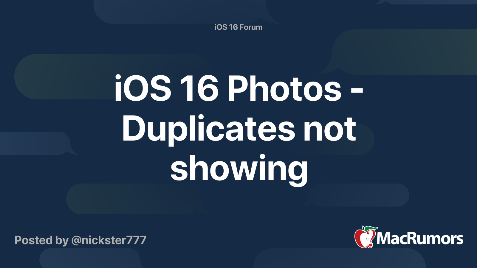 Ios 16 Photos Duplicates Not Showing Macrumors Forums