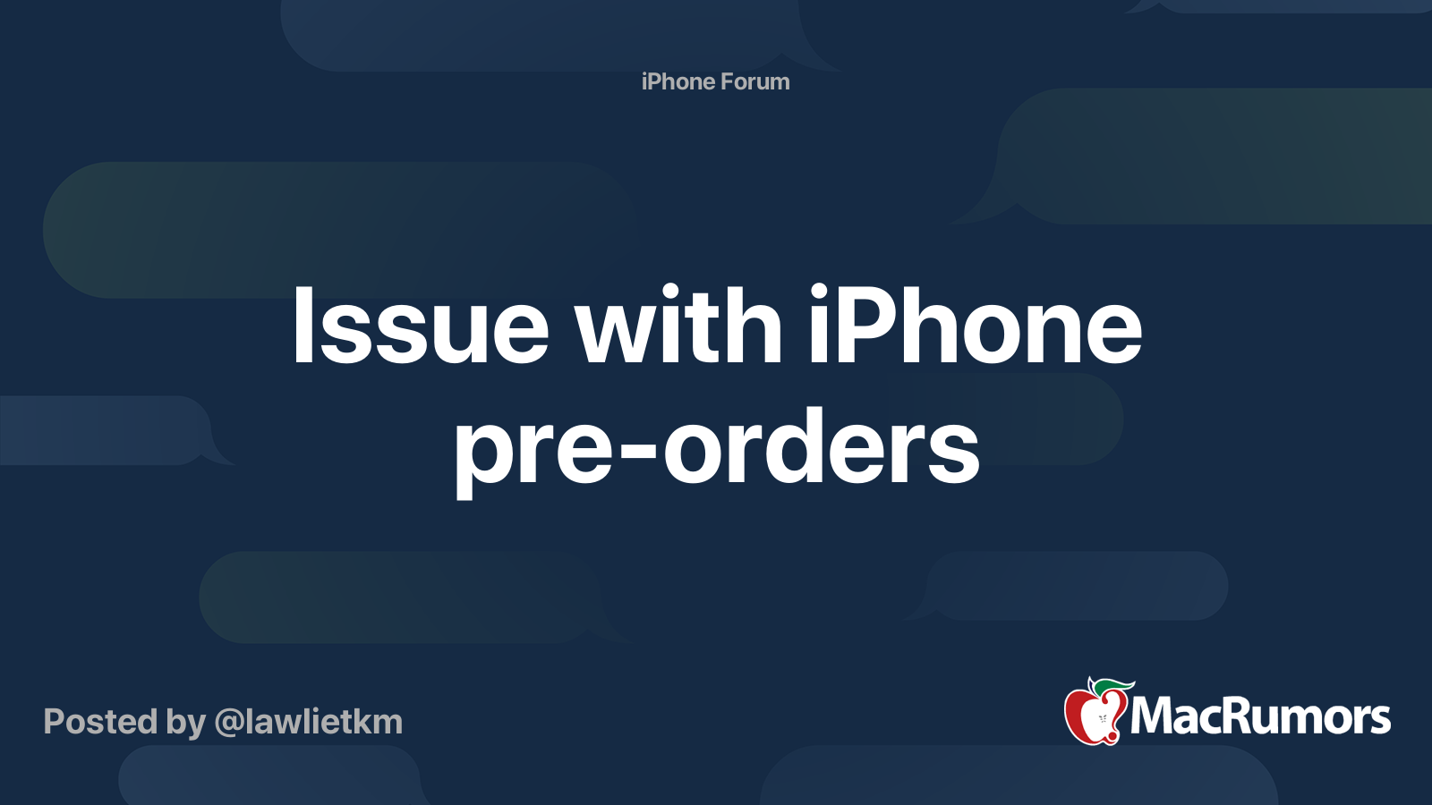 Issue with iPhone pre-orders | MacRumors Forums