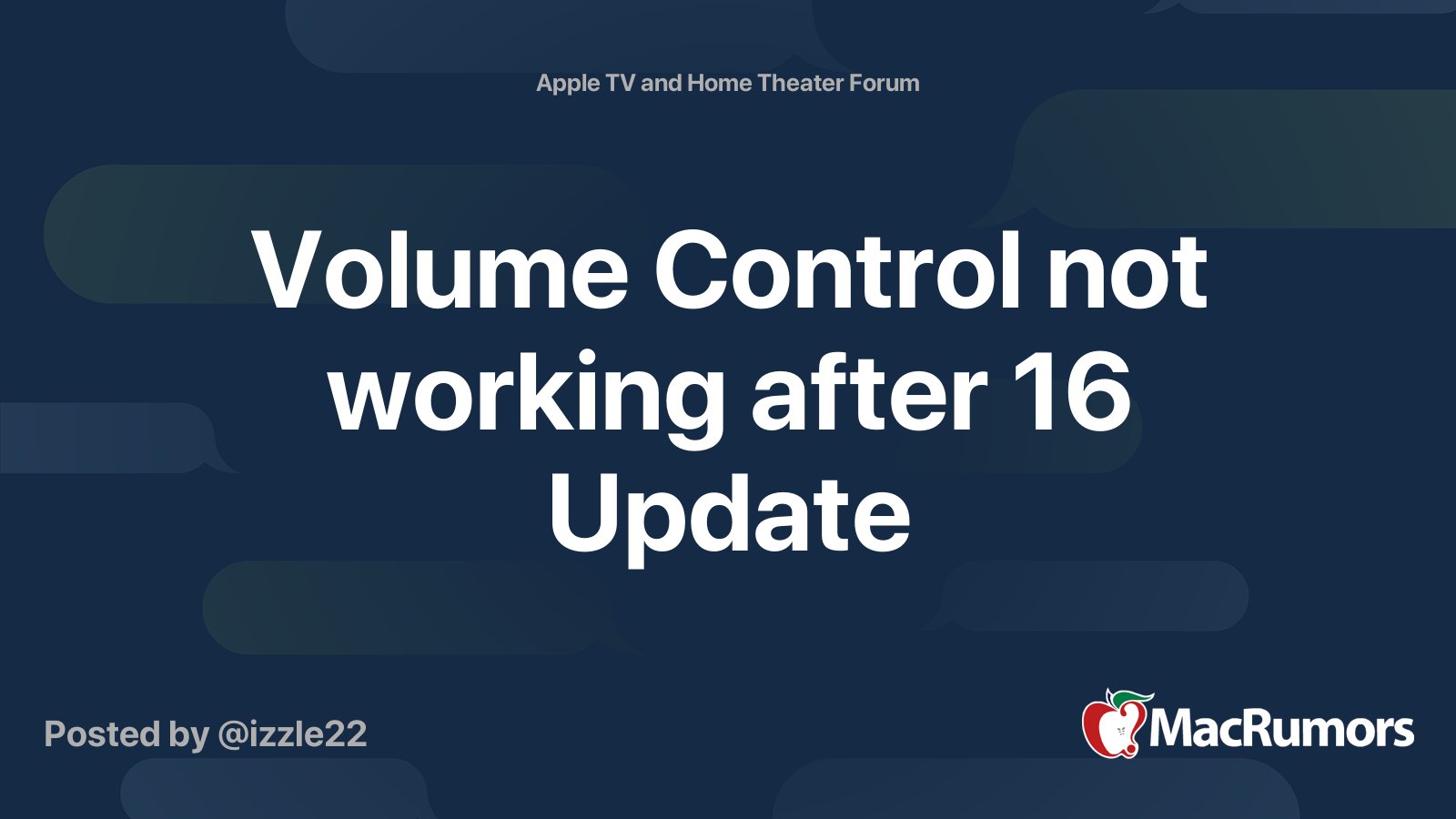 Volume Control not working after 16 Update | MacRumors Forums