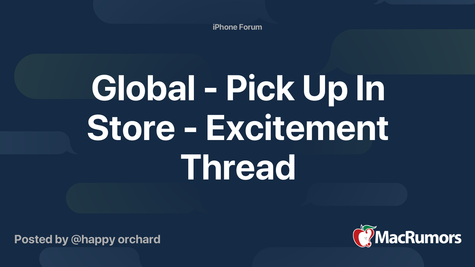 Global - Pick Up In Store - Excitement Thread | MacRumors Forums