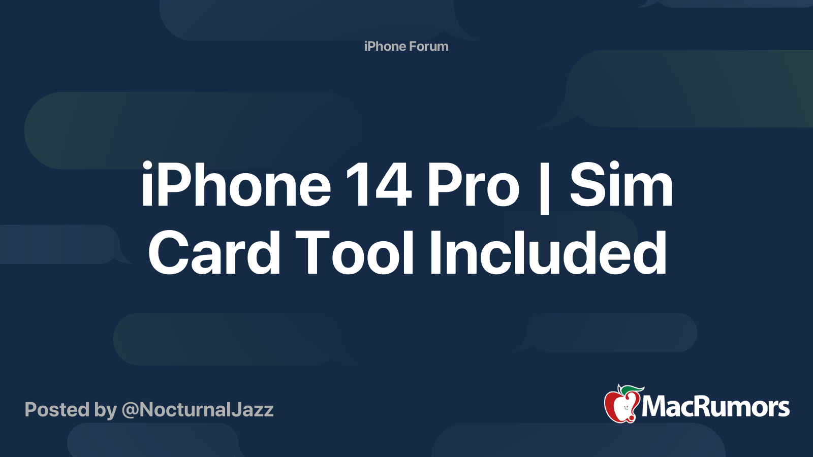 iPhone 14 Pro | Sim Card Tool Included | MacRumors Forums
