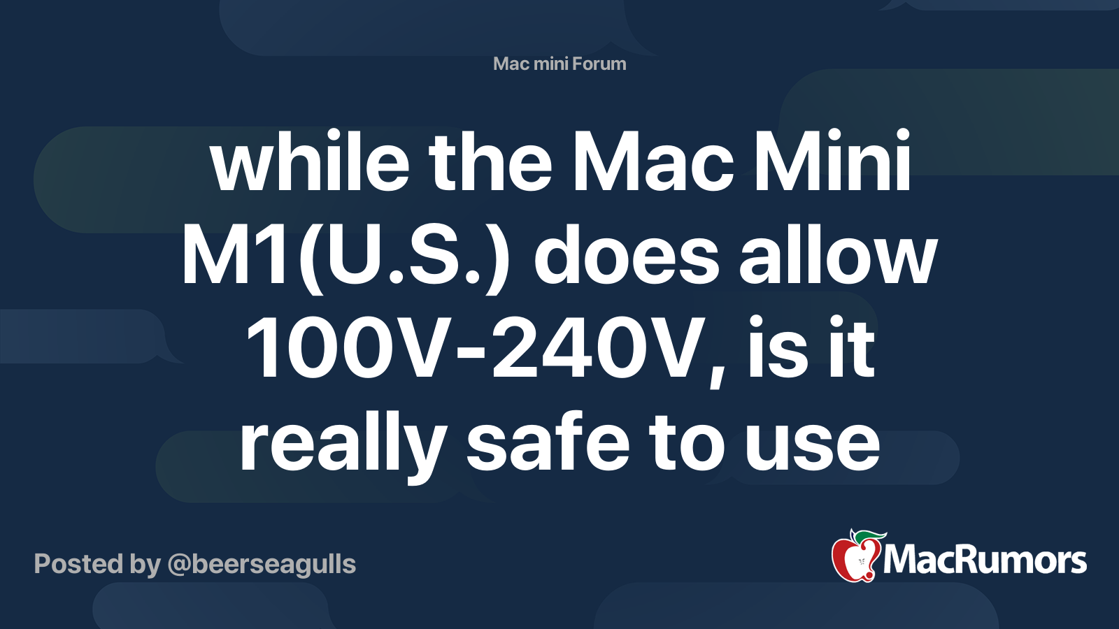 while the Mac Mini M1(U.S.) does allow 100V-240V, is it really safe to use it plugged into 240v ...