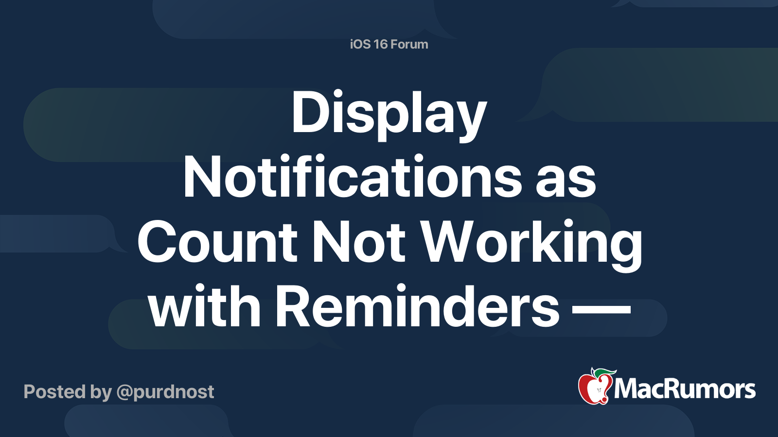 Display Notifications as Count Not Working with Reminders — Bug? | MacRumors Forums