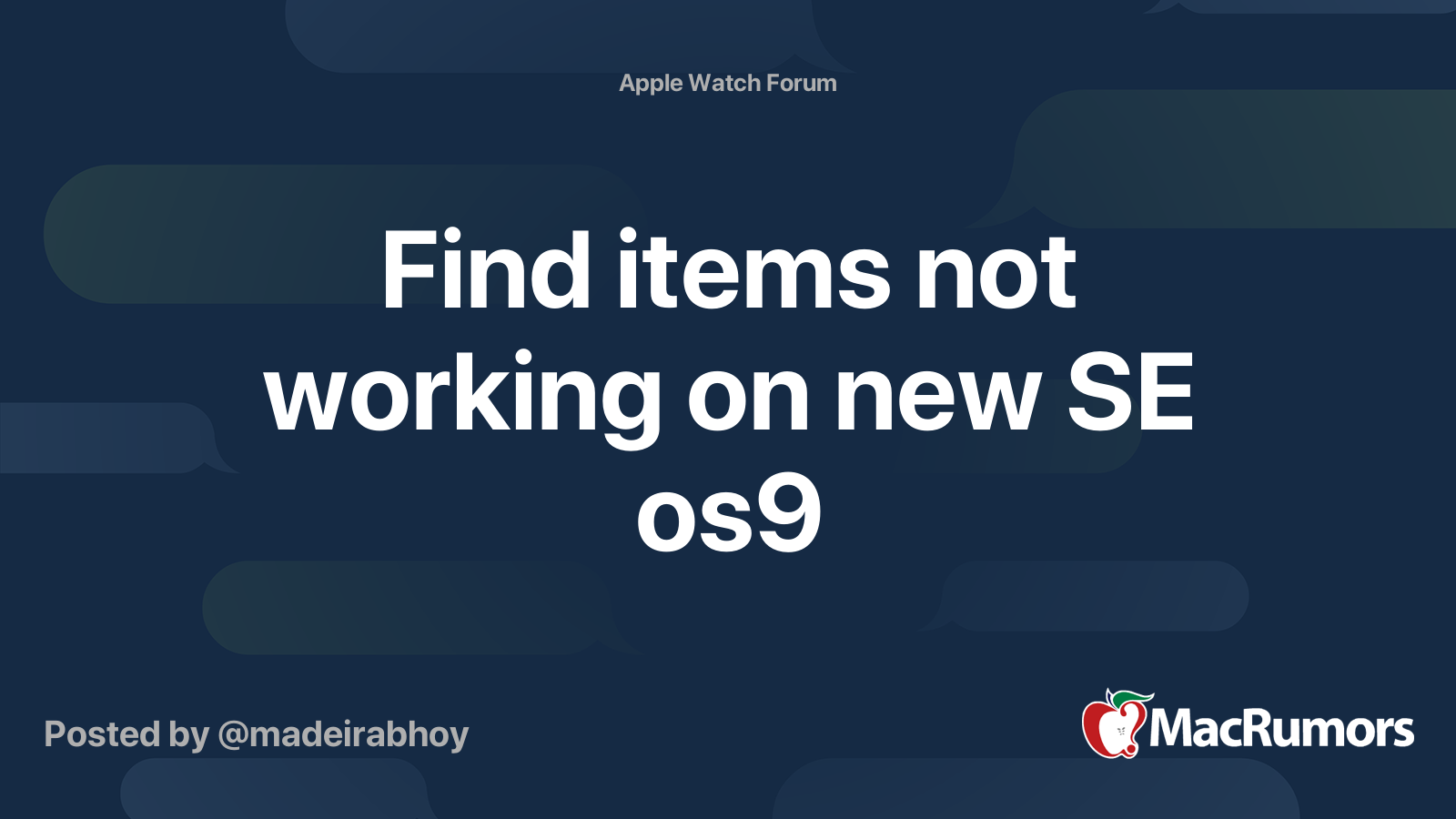 Find items not working on new SE os9 | MacRumors Forums