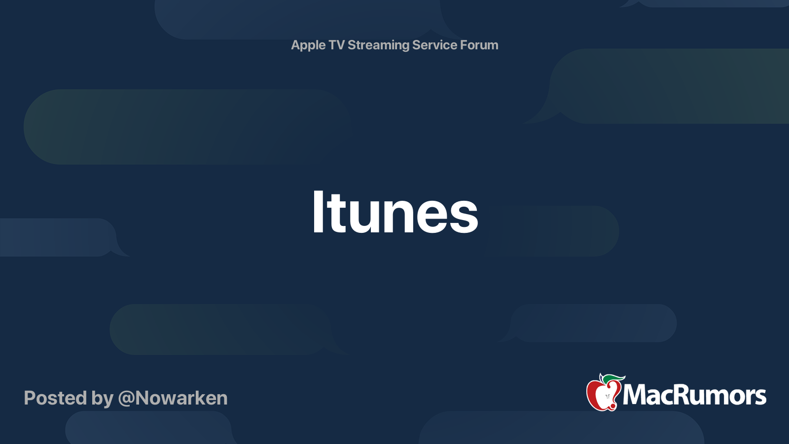 Itunes | MacRumors Forums