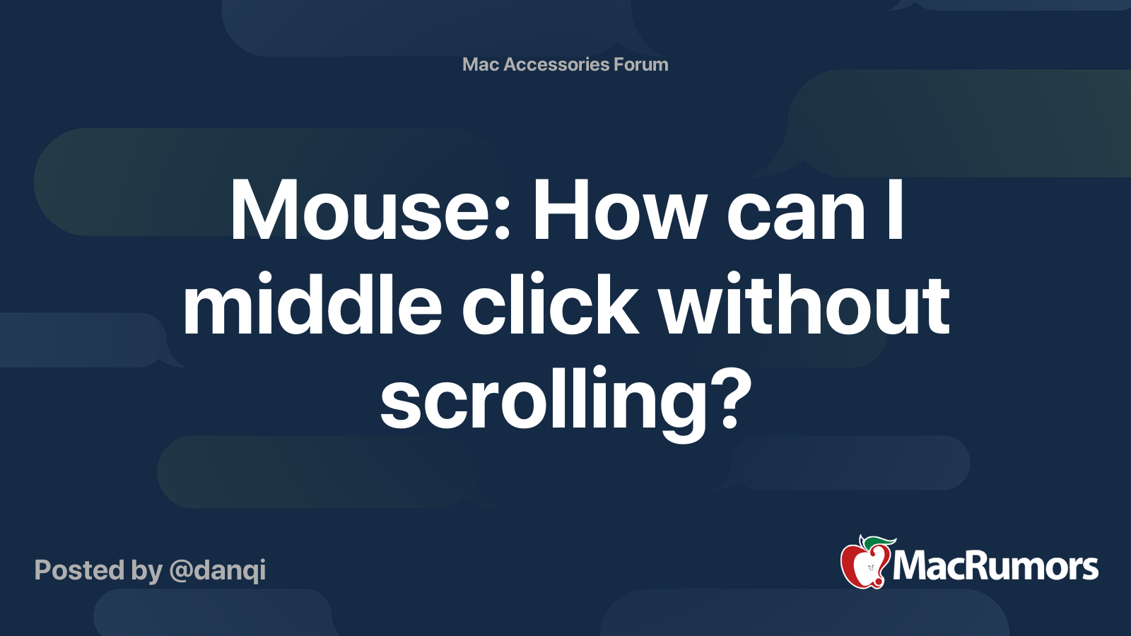 Mouse: How can I middle click without scrolling? | MacRumors Forums