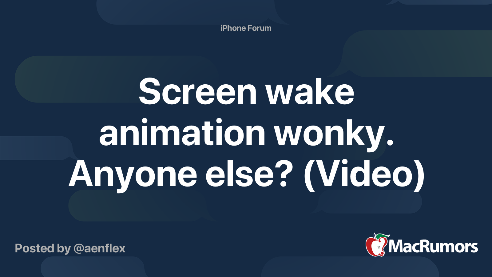 Screen wake animation wonky. Anyone else? (Video) | MacRumors Forums
