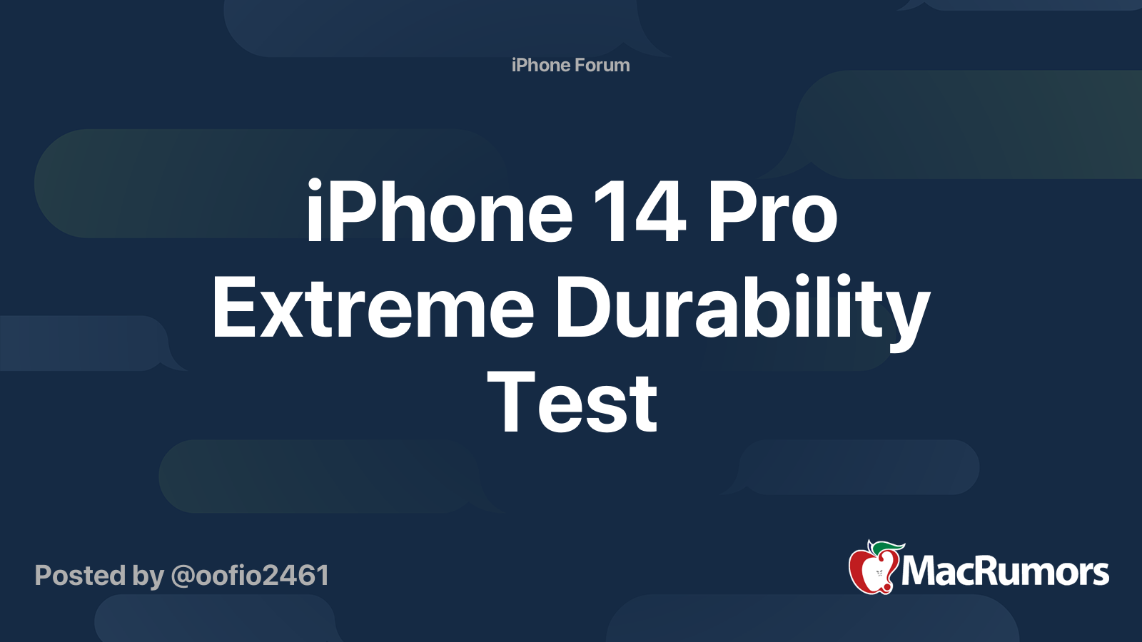 iPhone 14 Pro Extreme Durability Test | MacRumors Forums