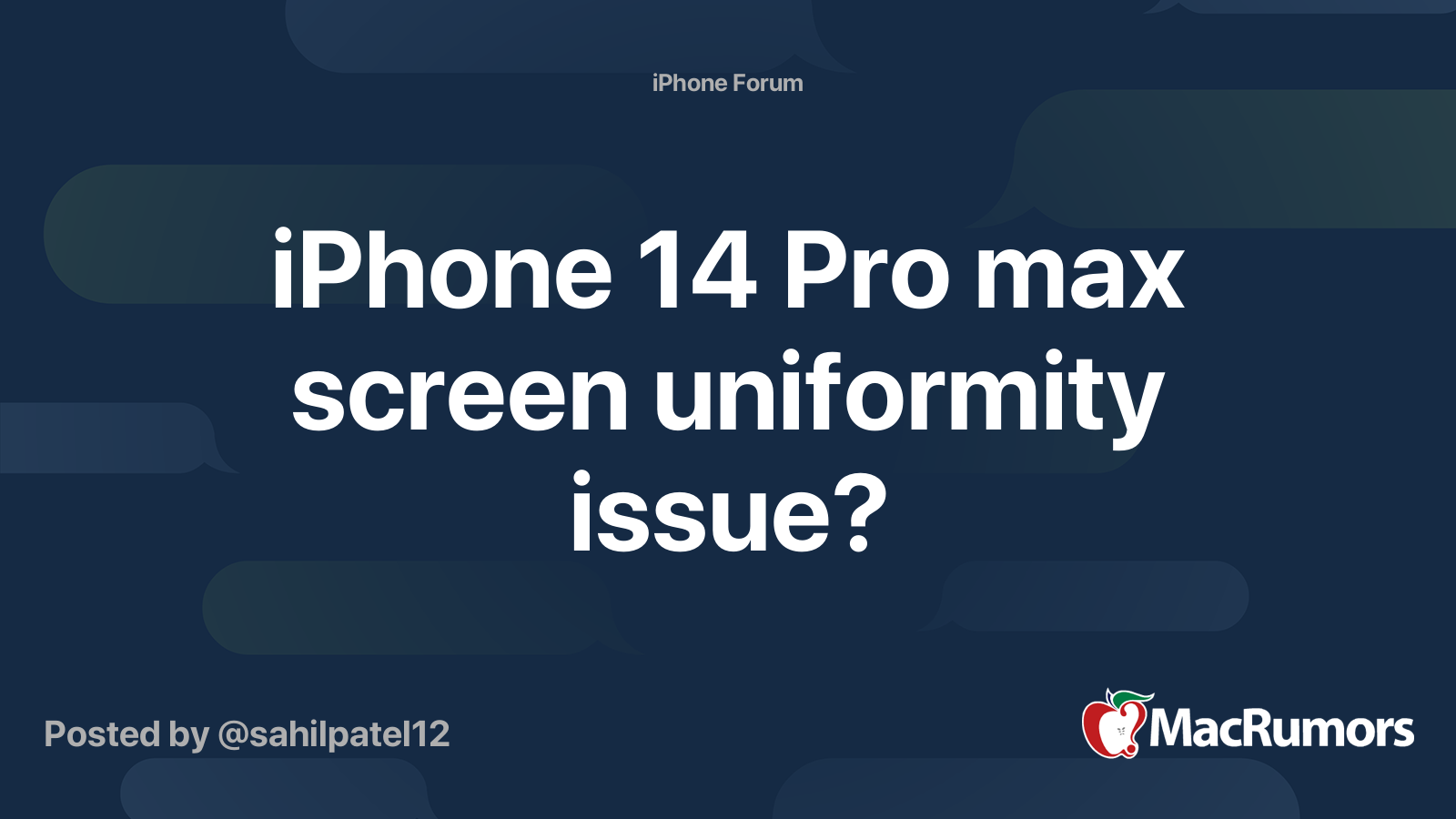 iPhone 14 Pro max screen uniformity issue? | MacRumors Forums