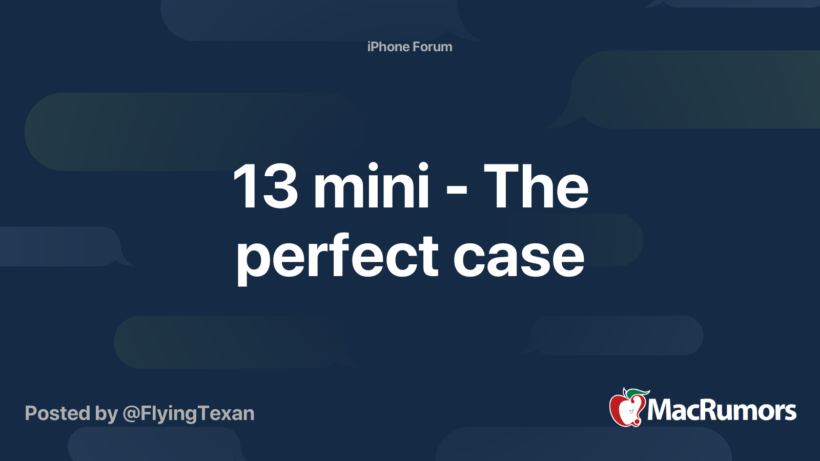 13 mini - The perfect case | MacRumors Forums