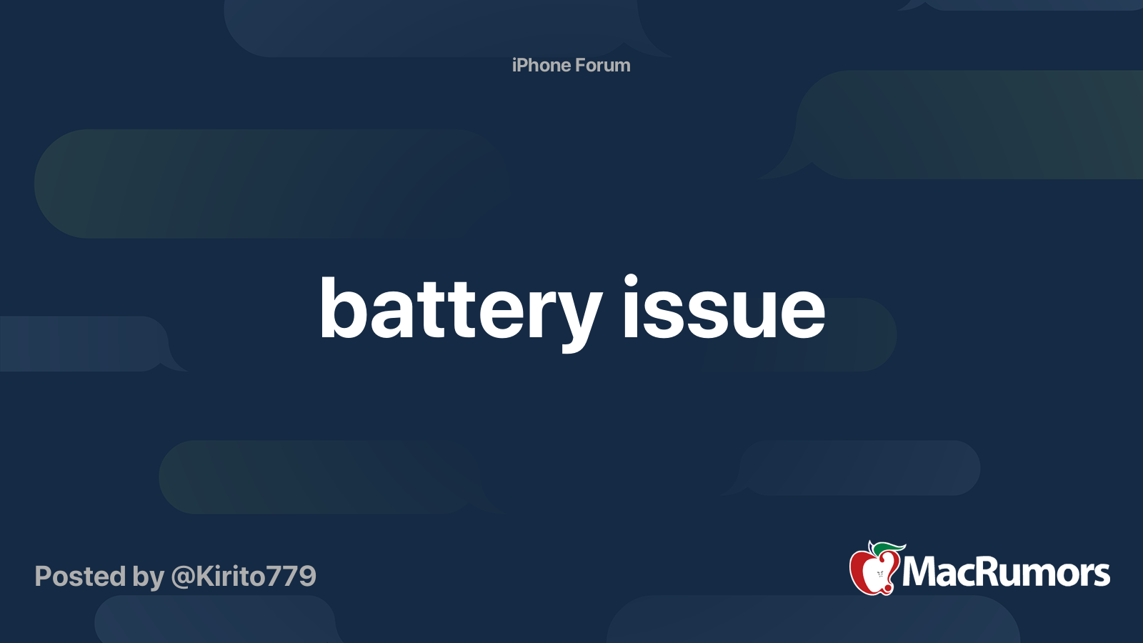 battery issue | MacRumors Forums