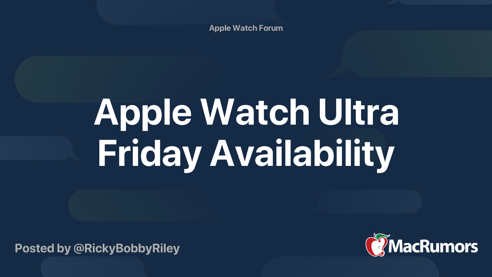Apple Watch Ultra Friday Availability | MacRumors Forums