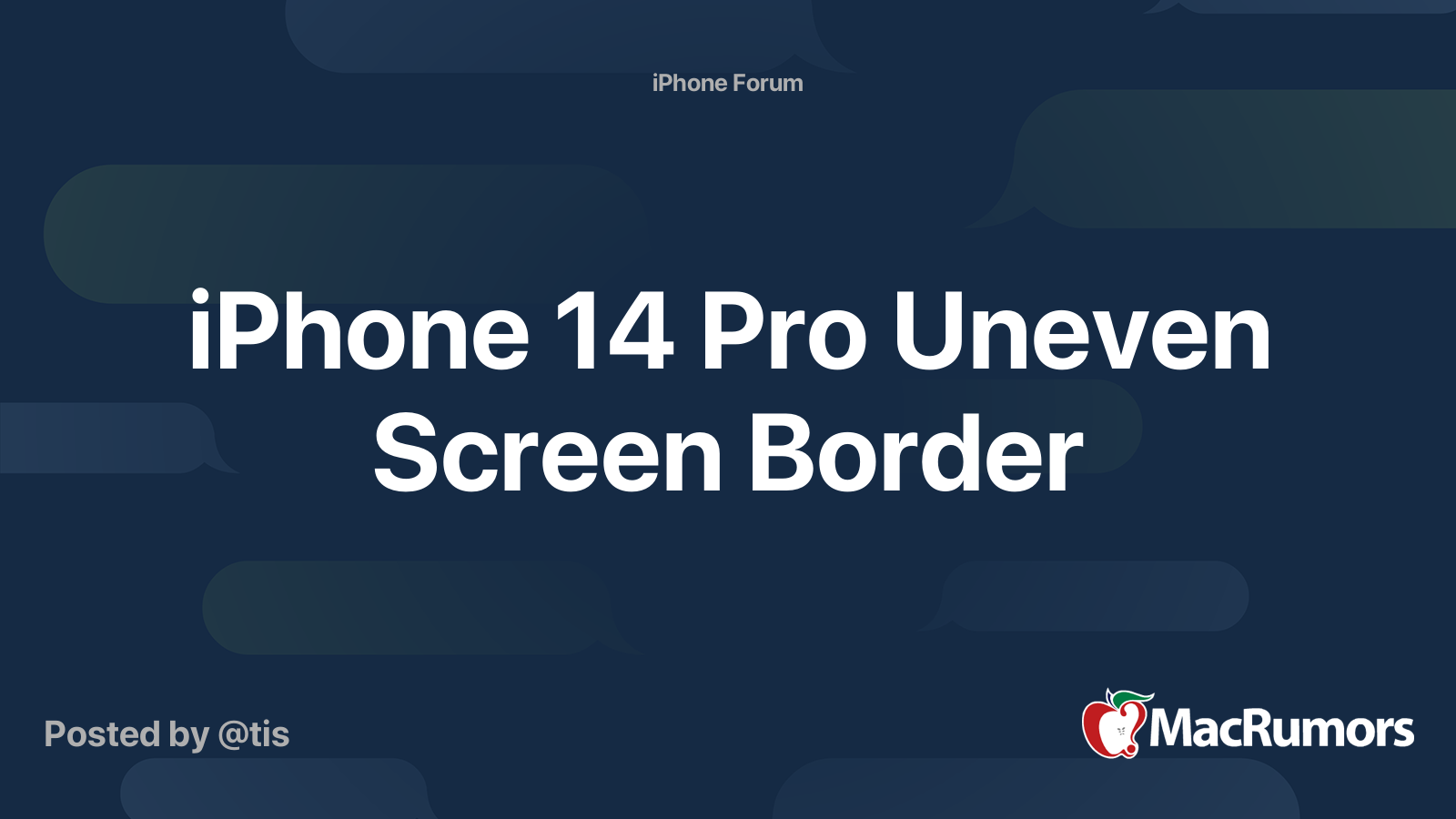 iPhone 14 Pro Uneven Screen Border | MacRumors Forums