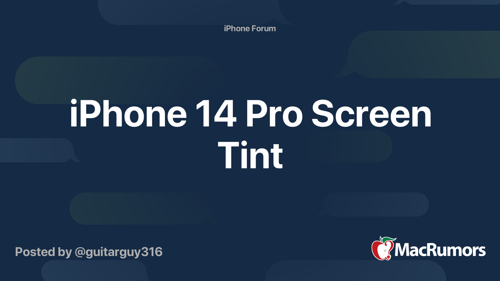 iPhone 14 Pro Screen Tint | MacRumors Forums