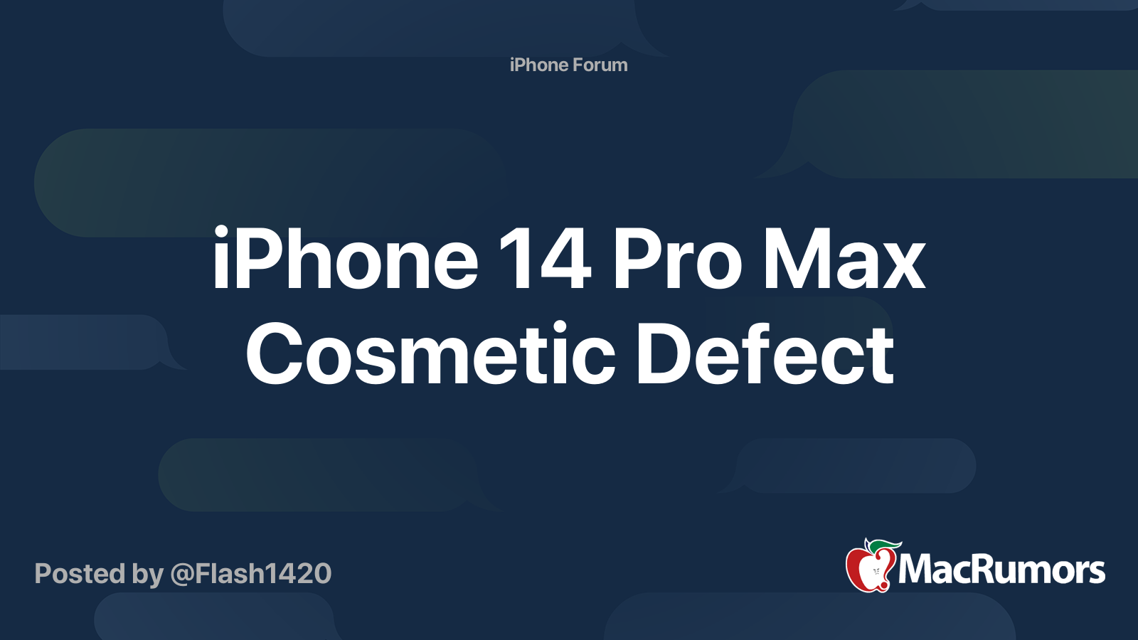 iPhone 14 Pro Max Cosmetic Defect | MacRumors Forums