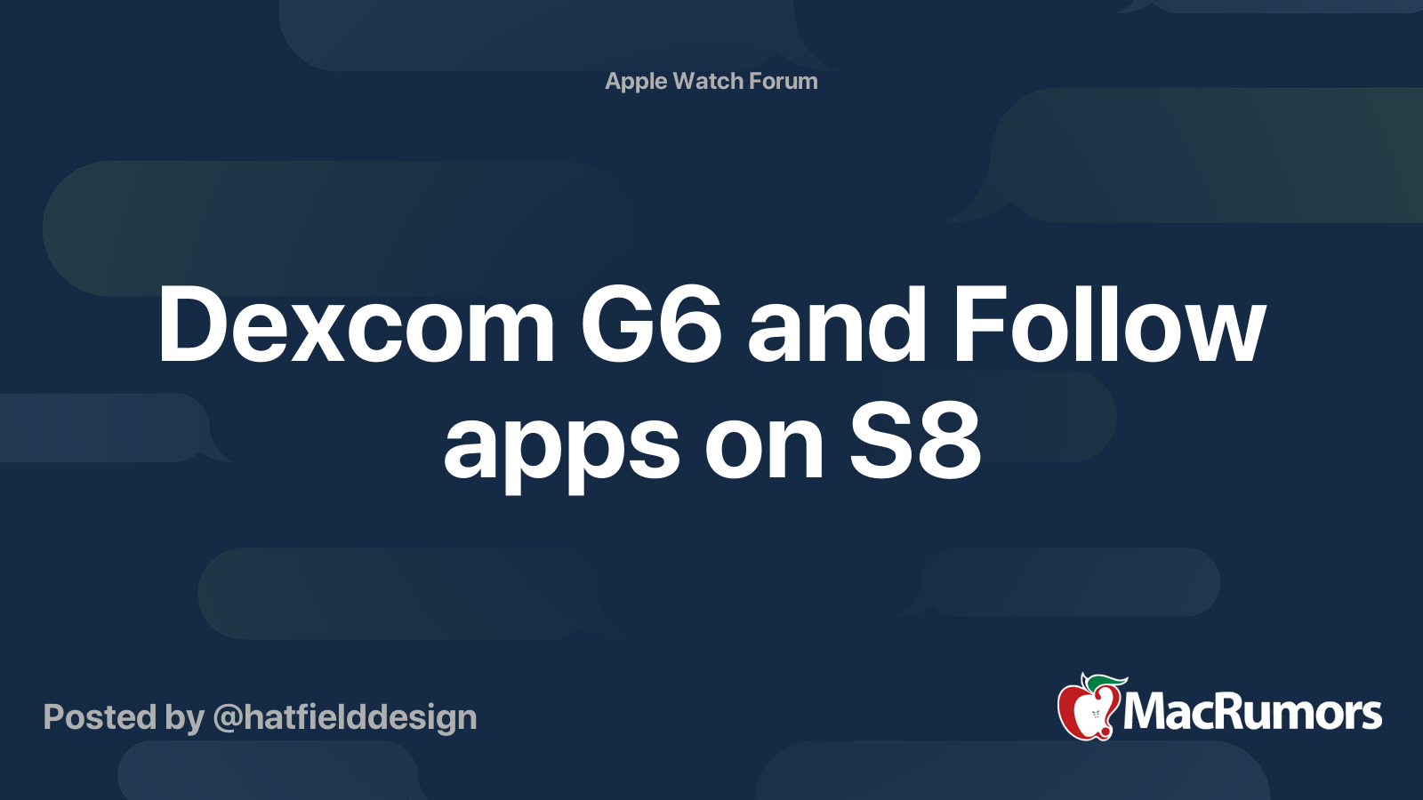 Dexcom G6 and Follow apps on S8 | MacRumors Forums