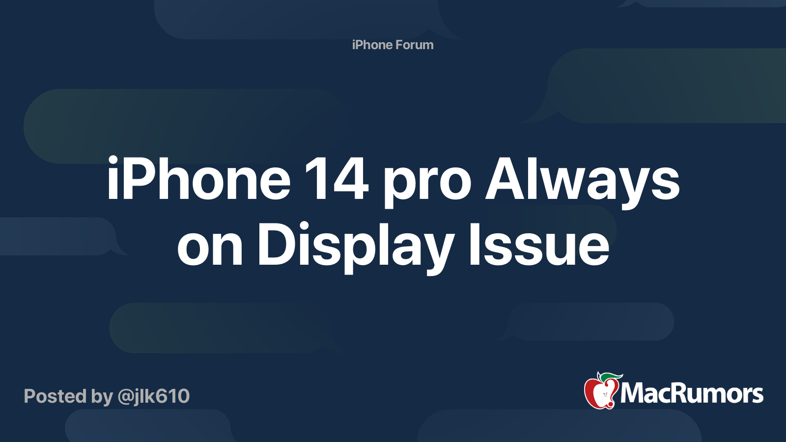 iPhone 14 pro Always on Display Issue | MacRumors Forums