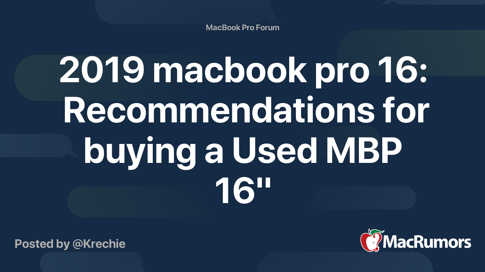 2019 macbook pro 16: Recommendations for buying a Used MBP 16 ...