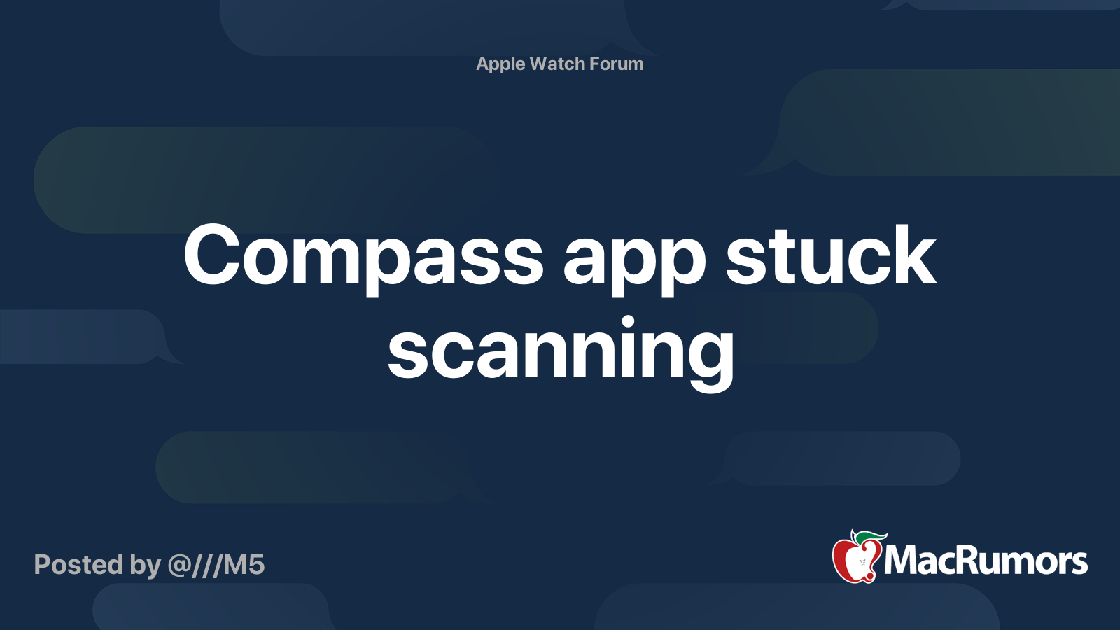 Compass app stuck scanning | MacRumors Forums