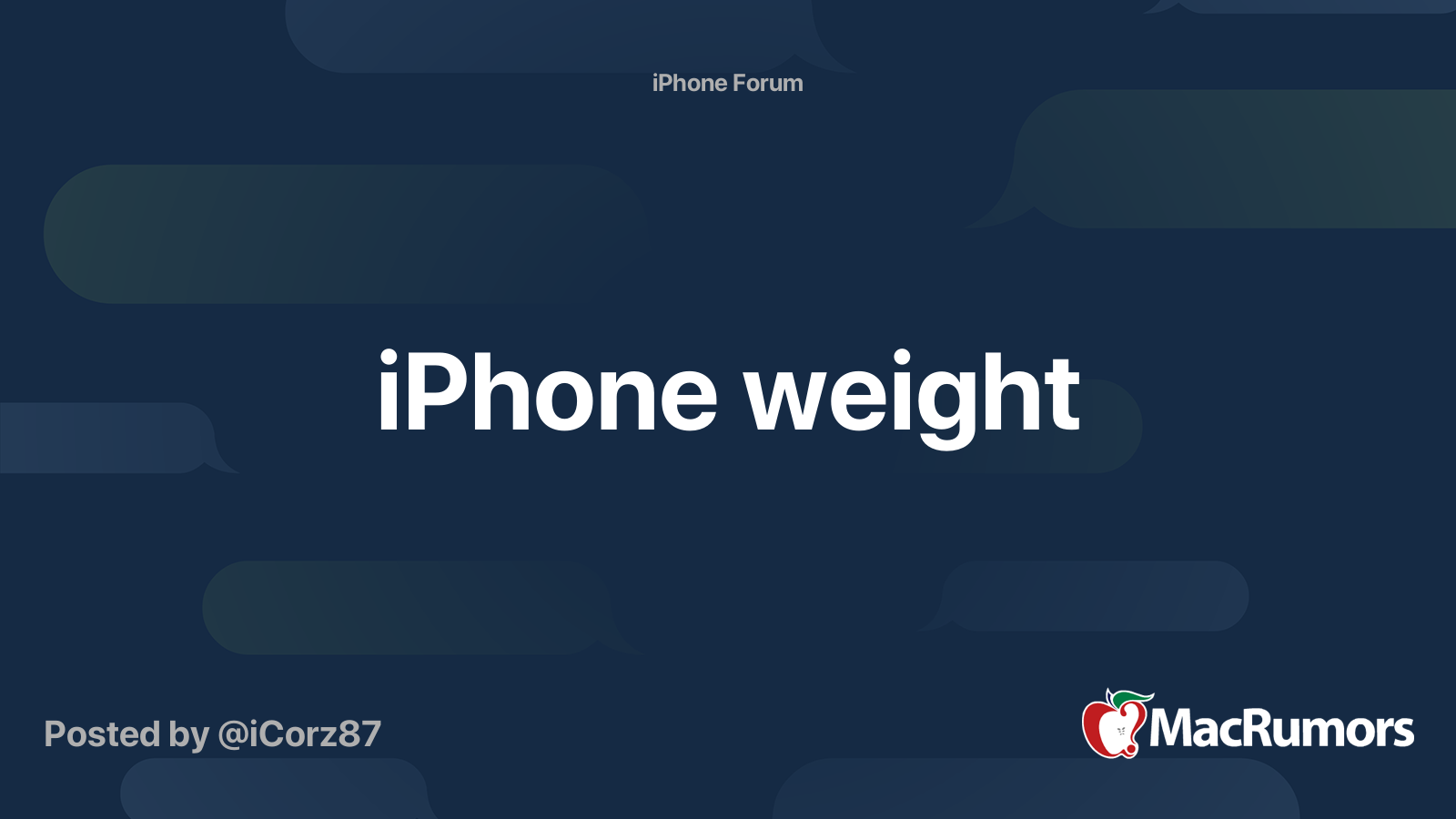 iPhone weight | MacRumors Forums