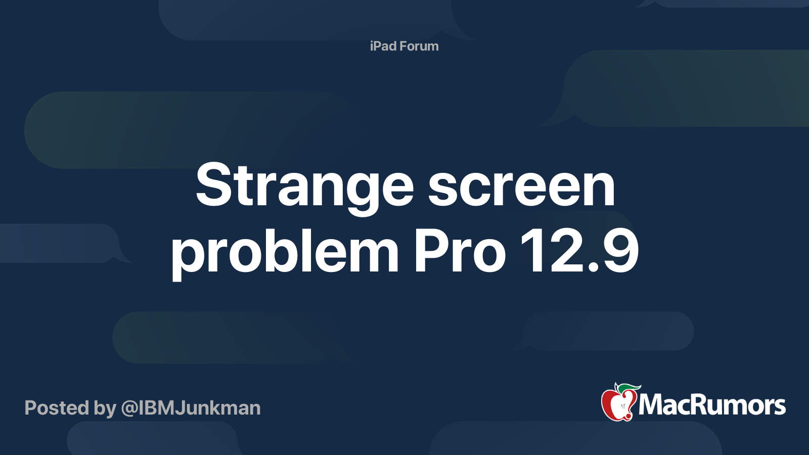 Strange screen problem Pro 12.9 | MacRumors Forums