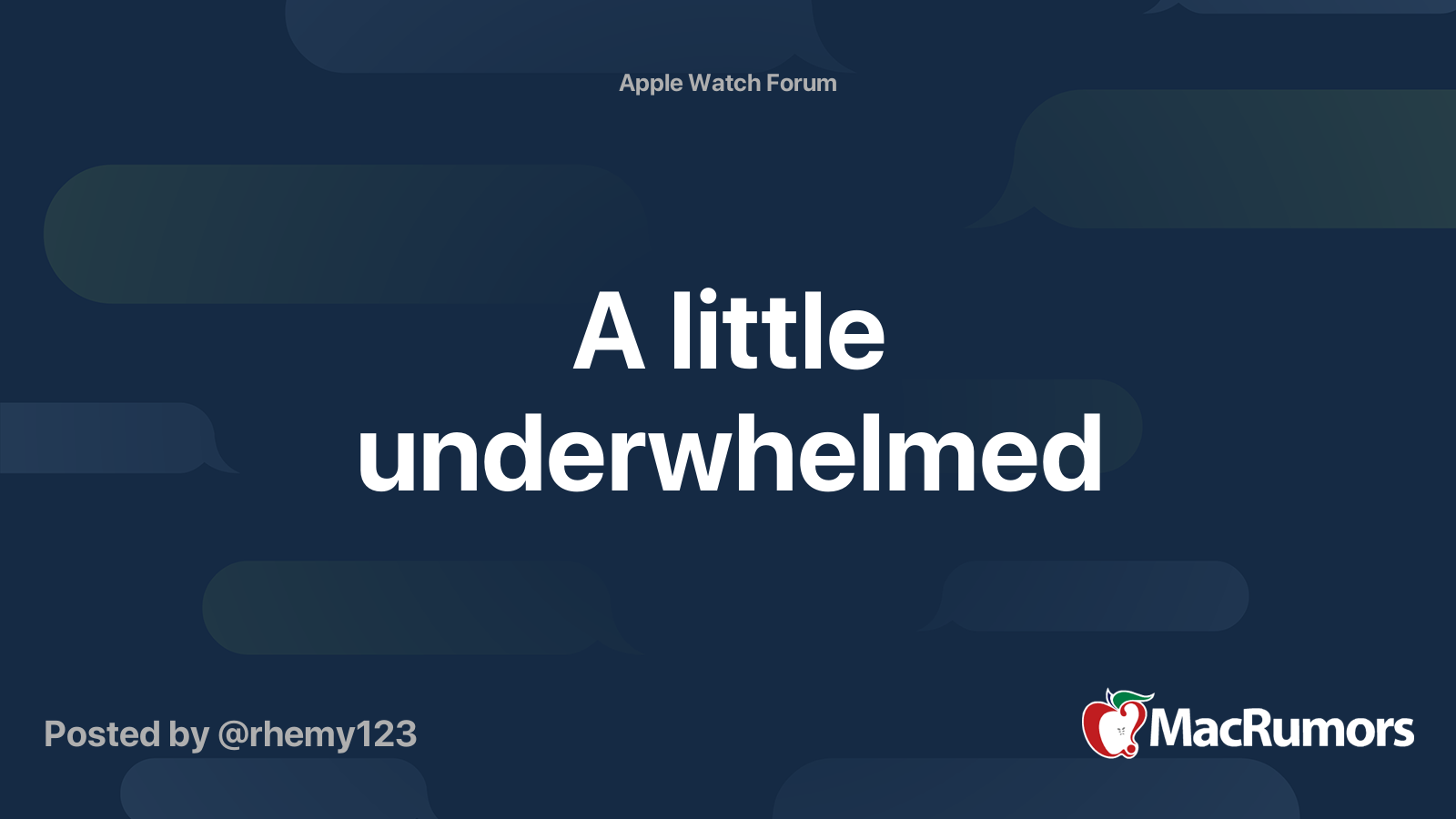 A little underwhelmed | MacRumors Forums