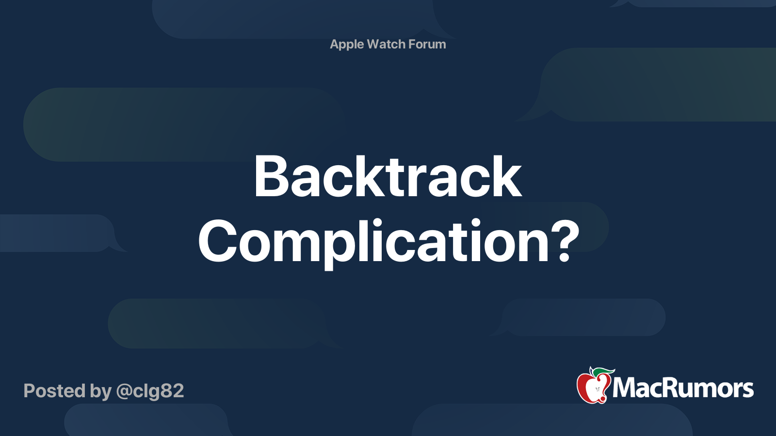 Backtrack Complication? | MacRumors Forums