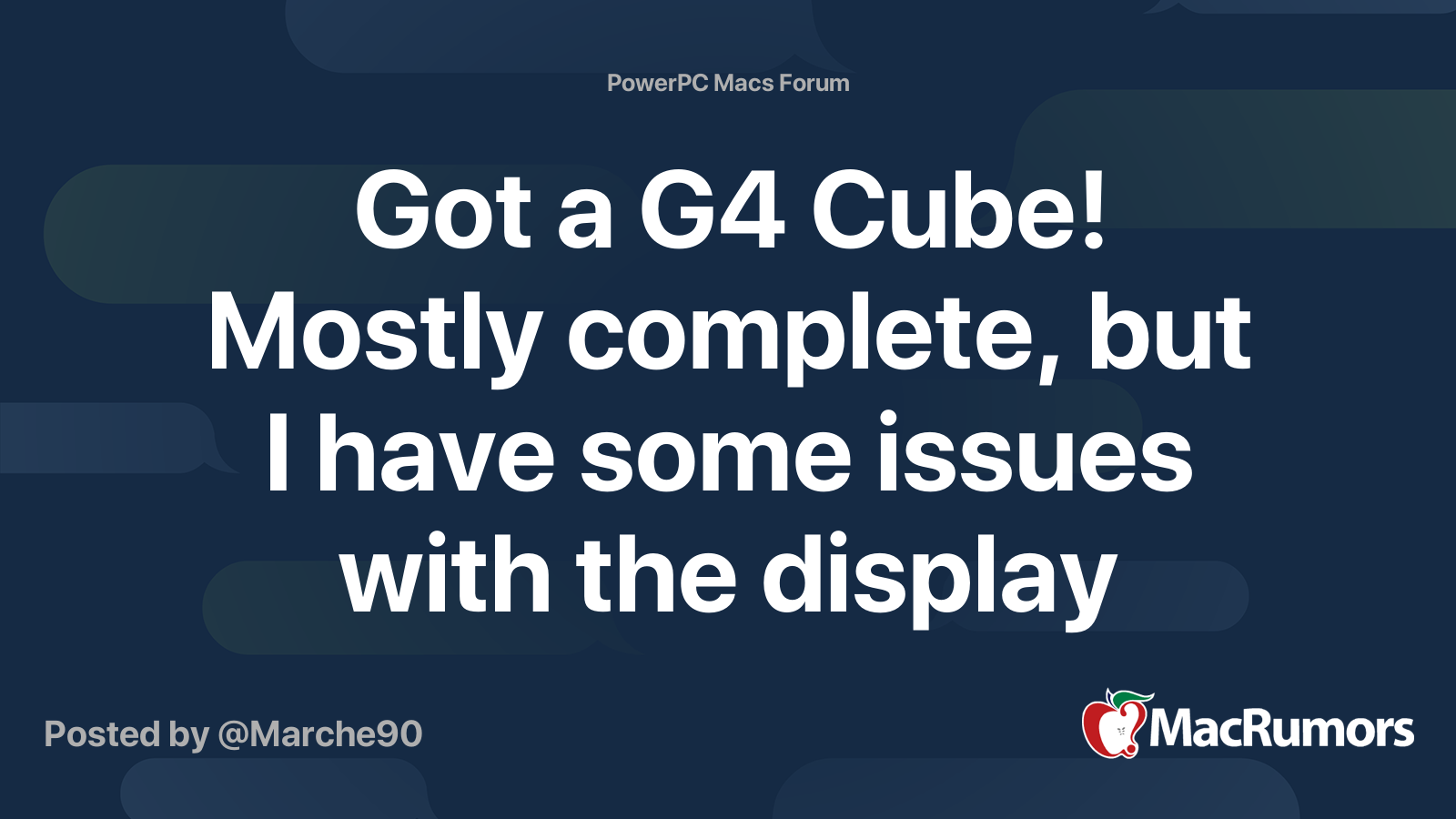Got a G4 Cube! Mostly complete, but I have some issues with the display (EDIT: Fixed itself ...
