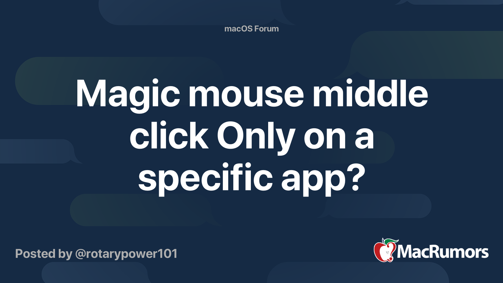 Magic Mouse Middle Click Only On A Specific App Macrumors Forums 