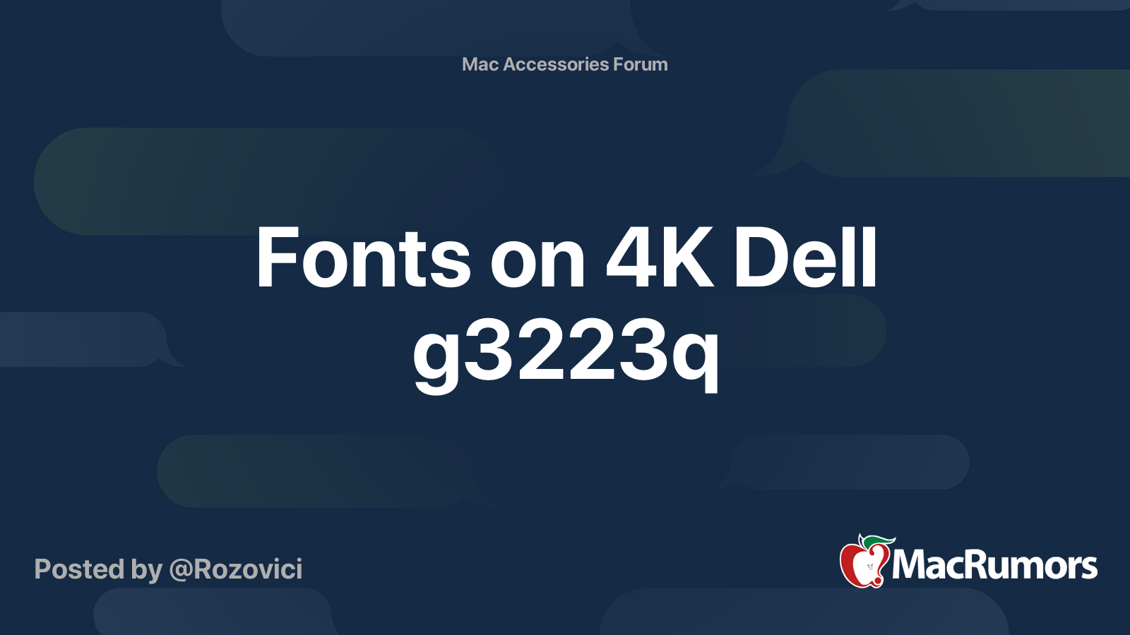 Fonts on 4K Dell g3223q | MacRumors Forums