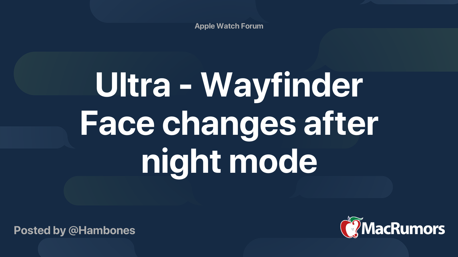 Ultra - Wayfinder Face changes after night mode | MacRumors Forums