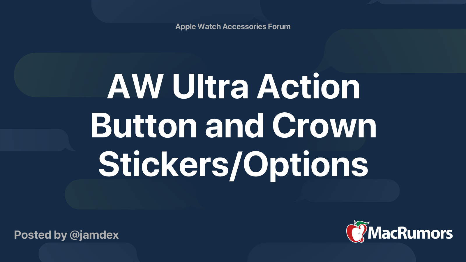 AW Ultra Action Button and Crown Stickers/Options | MacRumors Forums