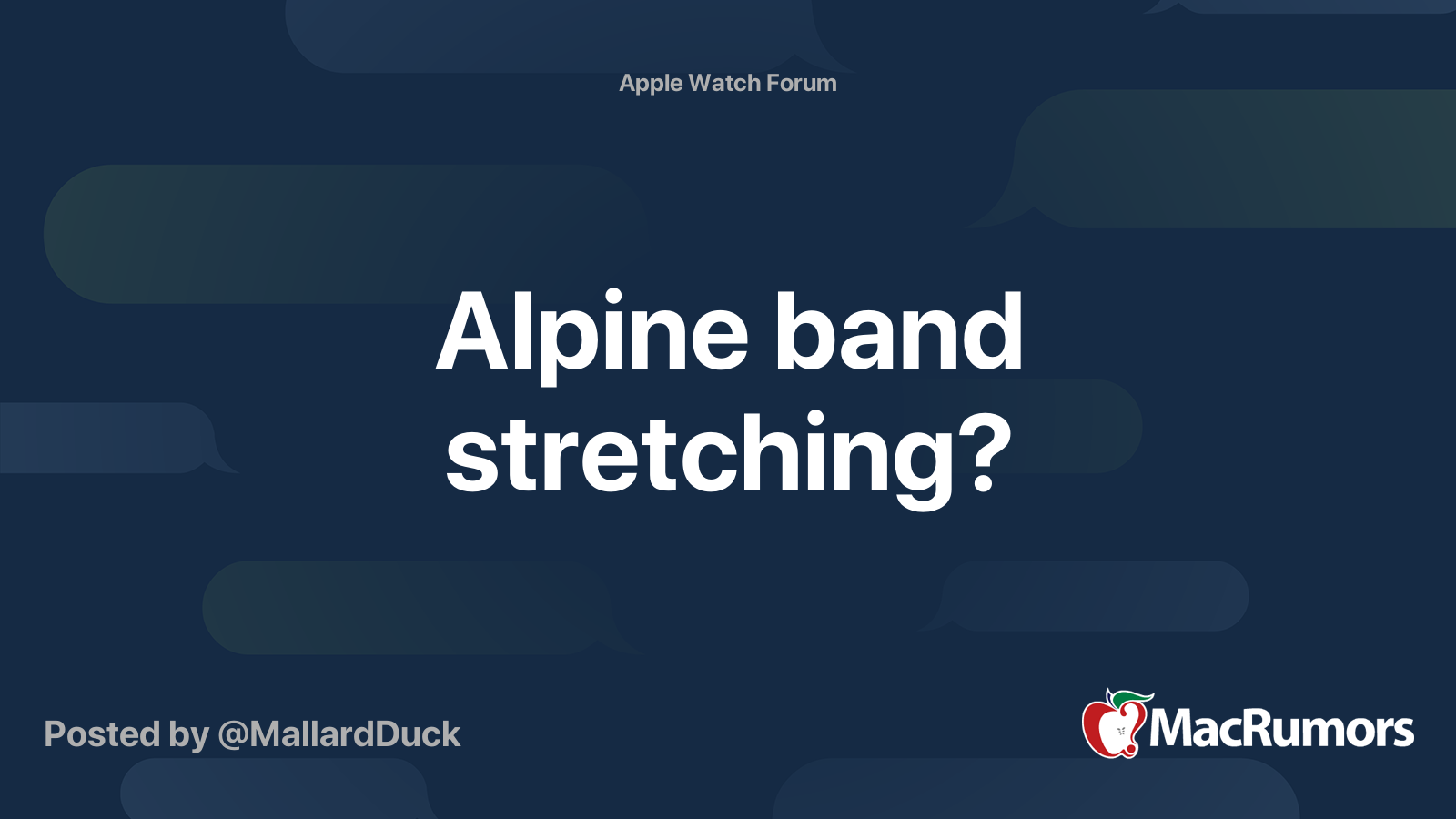 Alpine band stretching? | MacRumors Forums