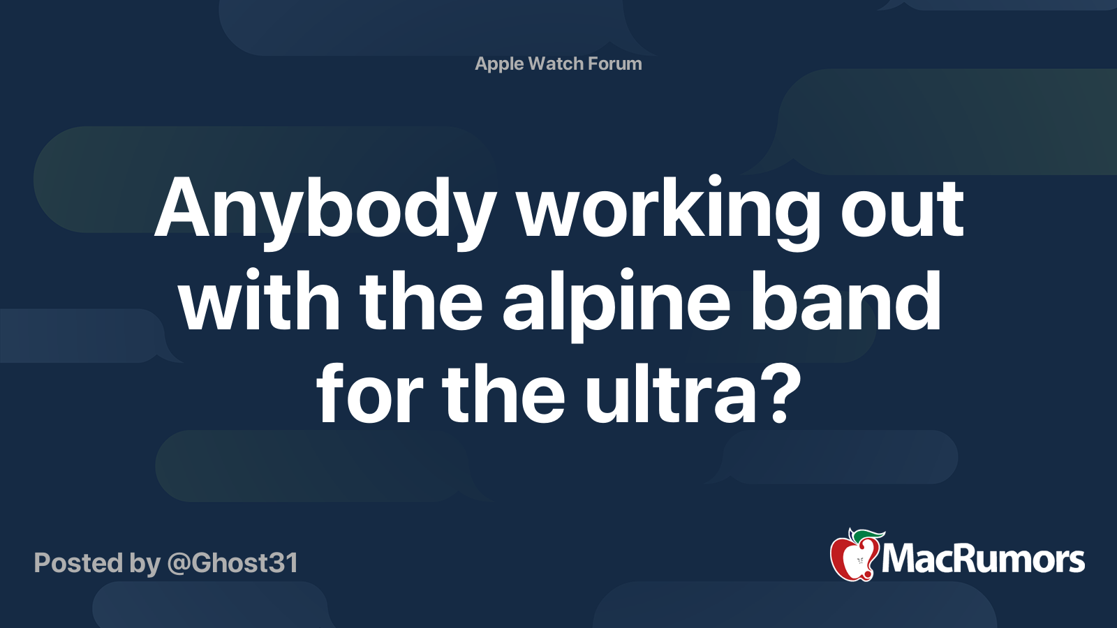 Anybody working out with the alpine band for the ultra? | MacRumors Forums