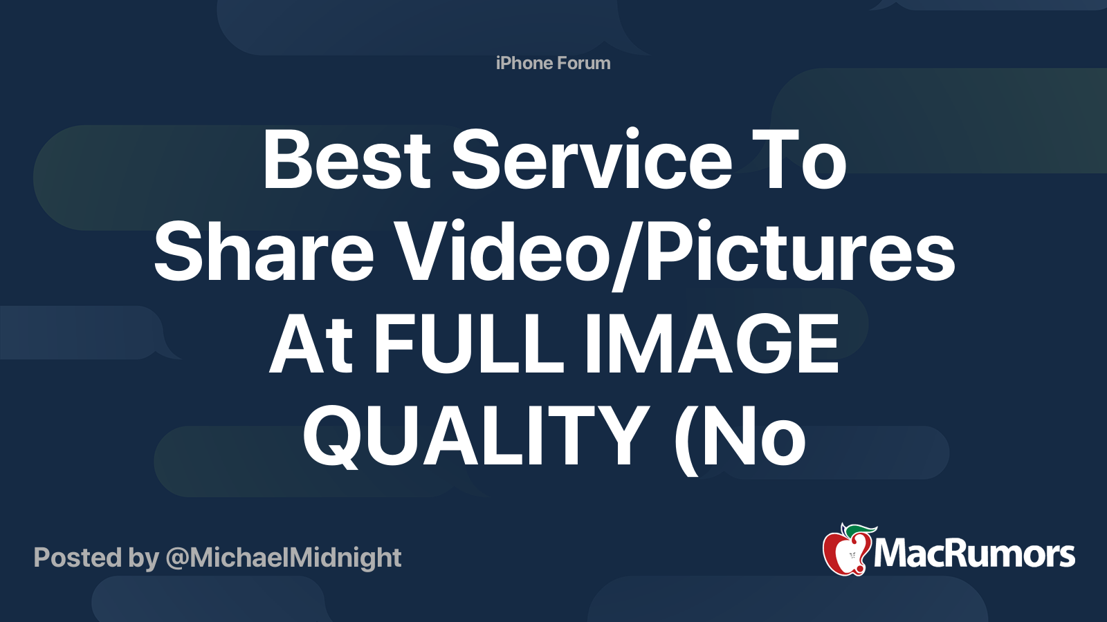 Best Service To Share Video/Pictures At FULL IMAGE QUALITY (No ...