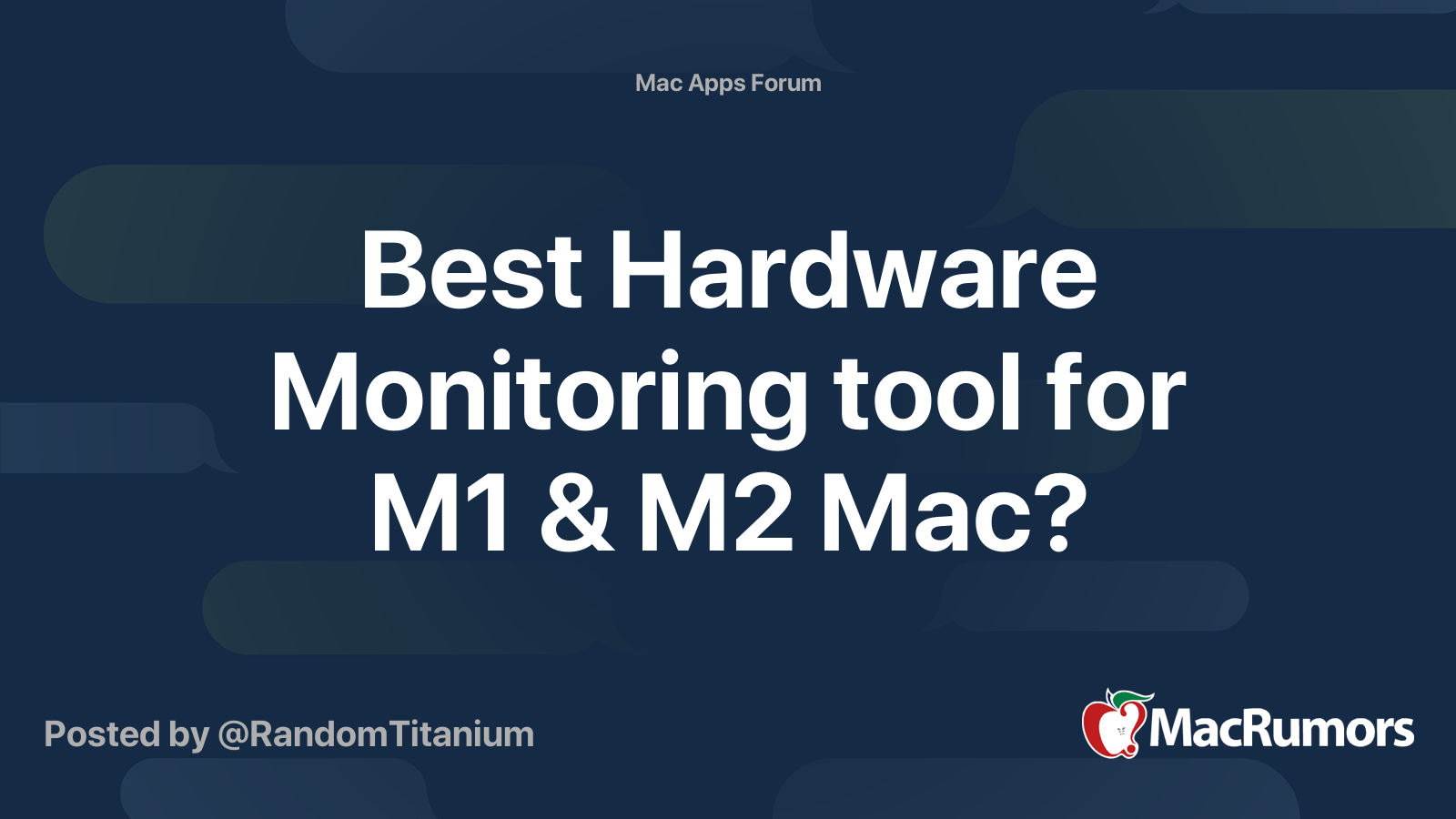 Best Hardware Monitoring tool for M1 & M2 Mac? | MacRumors Forums