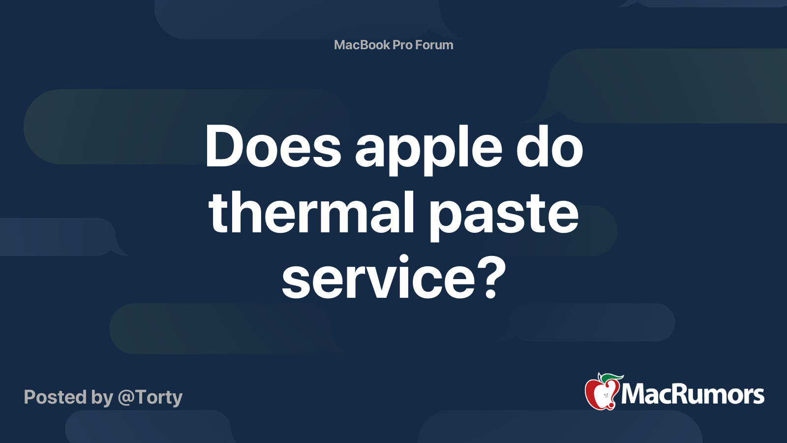Does apple do thermal paste service? | MacRumors Forums