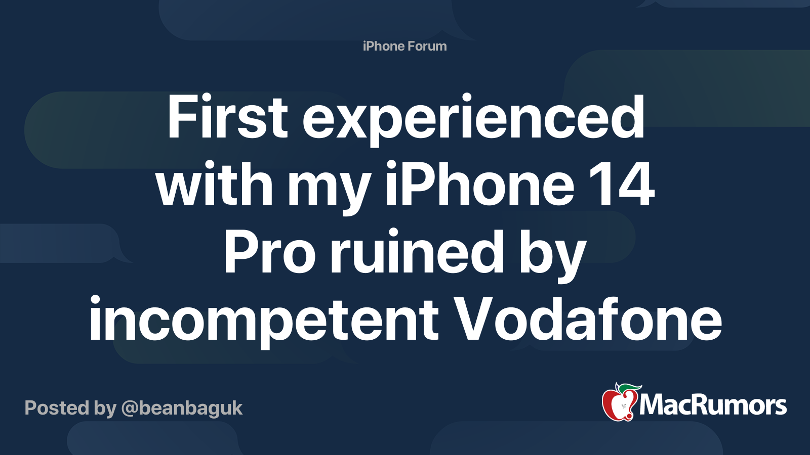 First experienced with my iPhone 14 Pro ruined by incompetent Vodafone ...