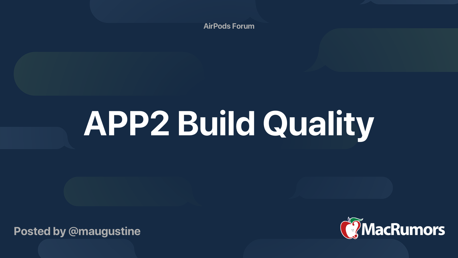 APP2 Build Quality | MacRumors Forums