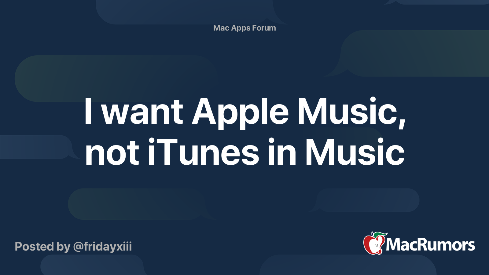 I want Apple Music, not iTunes in Music | MacRumors Forums