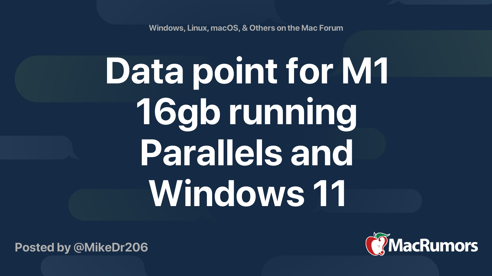 Data point for M1 16gb running Parallels and Windows 11 | MacRumors Forums