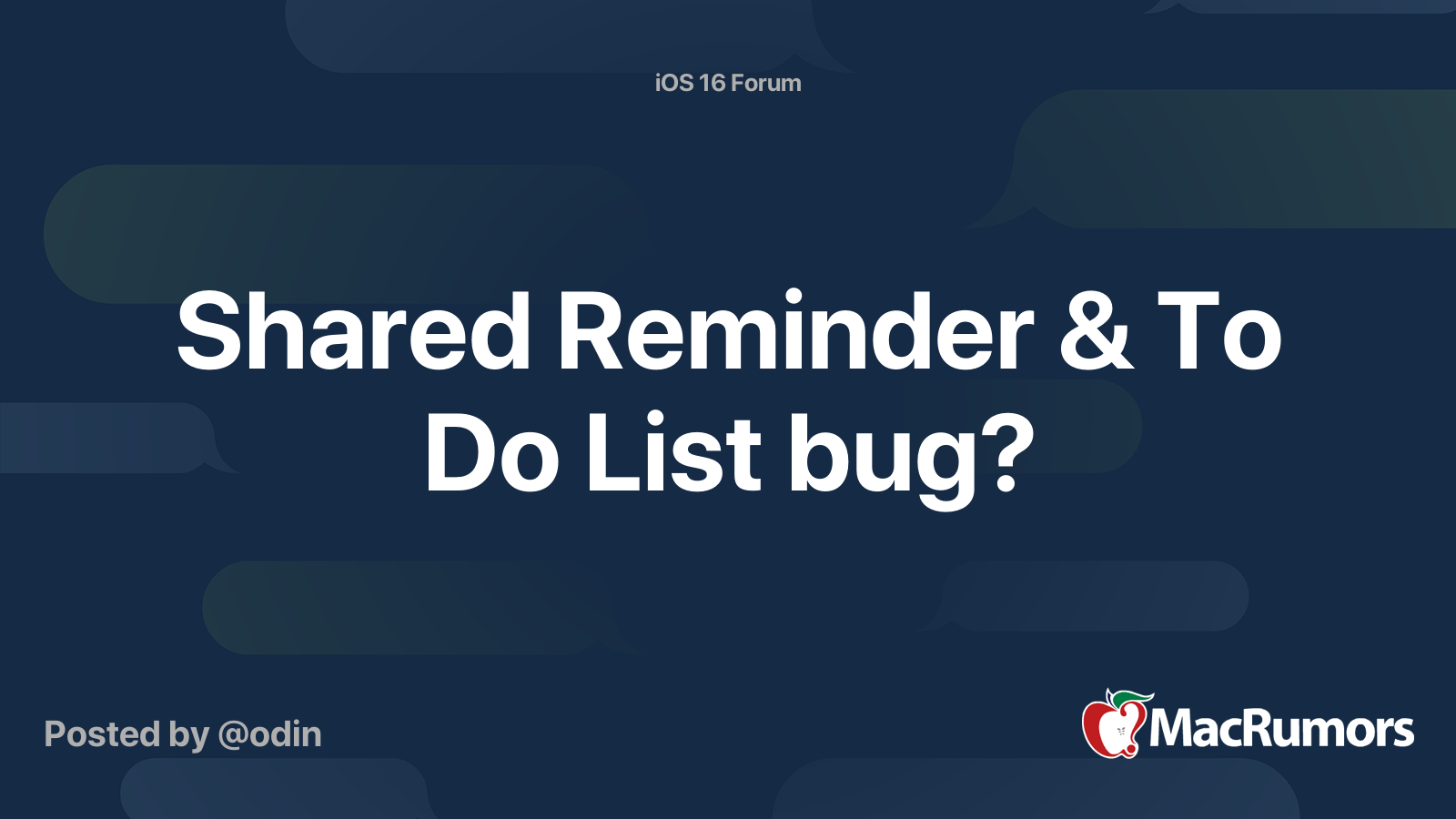 Shared Reminder & To Do List bug? | MacRumors Forums