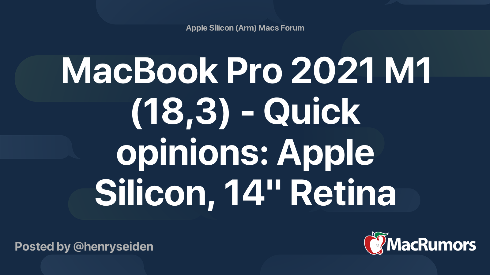 MacBook Pro 2021 M1 (18,3) - Quick opinions: Apple Silicon, 14" Retina display, 10 core CPU ...