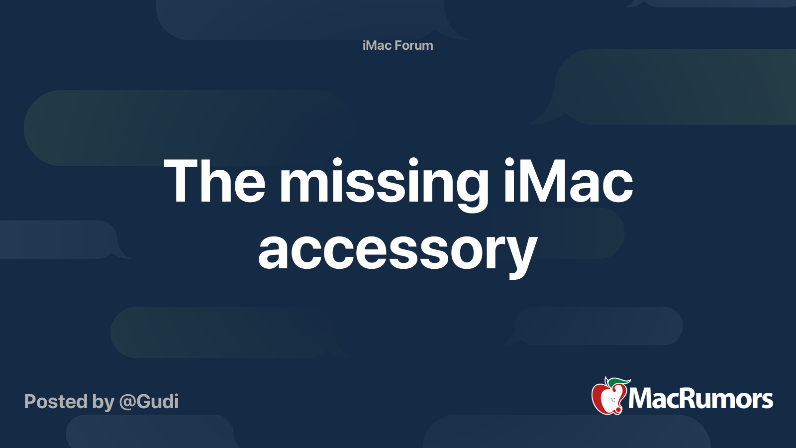 The missing iMac accessory | MacRumors Forums