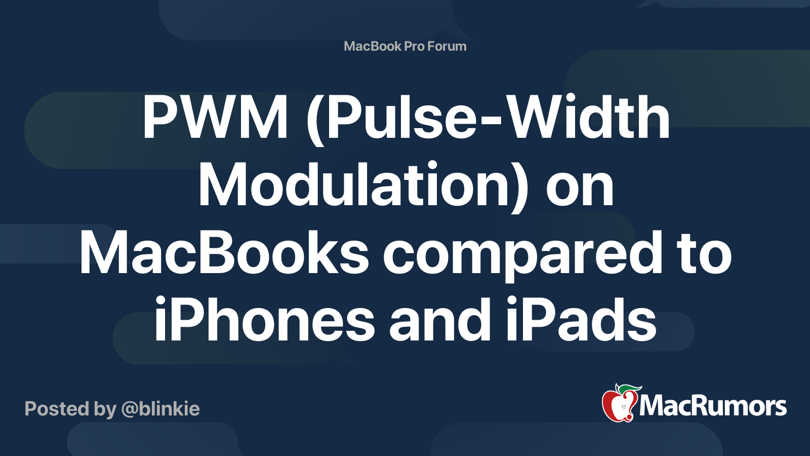 Pwm Pulse Width Modulation On Macbooks Compared To Iphones And Ipads Macrumors Forums 4404