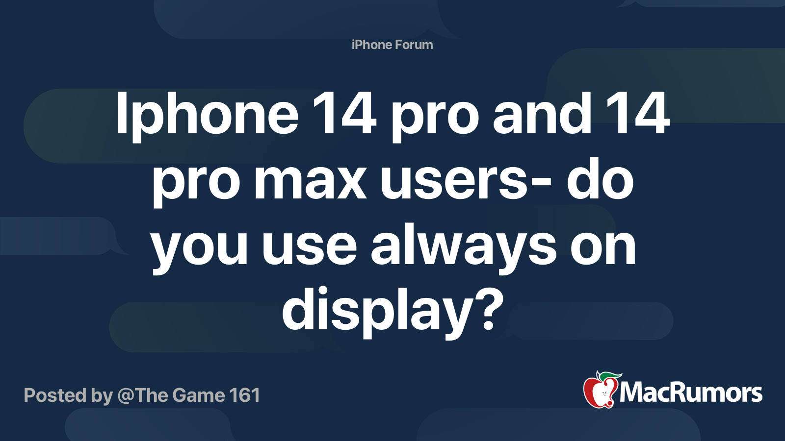 Iphone 14 pro and 14 pro max users- do you use always on display? | MacRumors Forums
