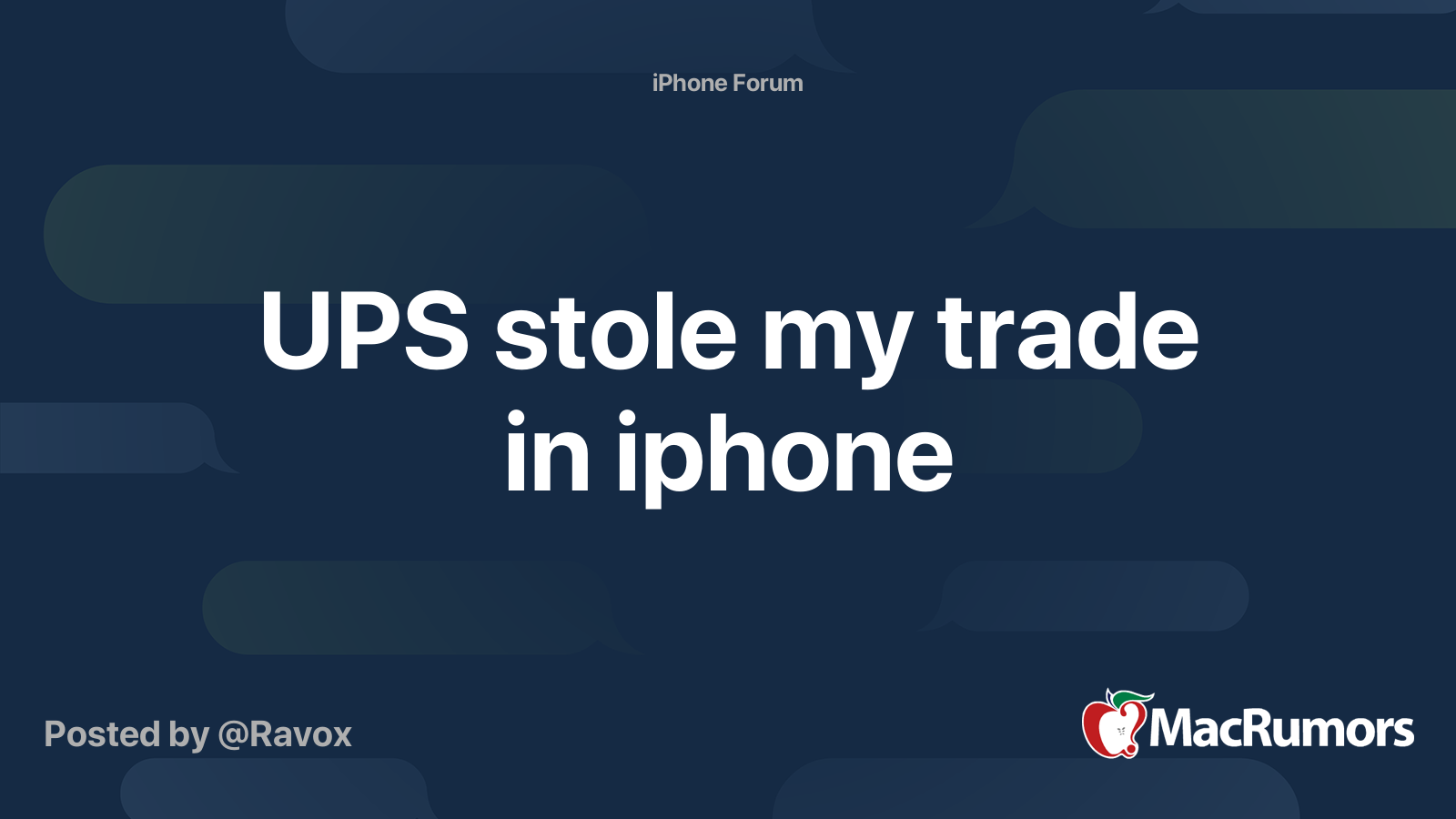 UPS stole my trade in iphone | MacRumors Forums