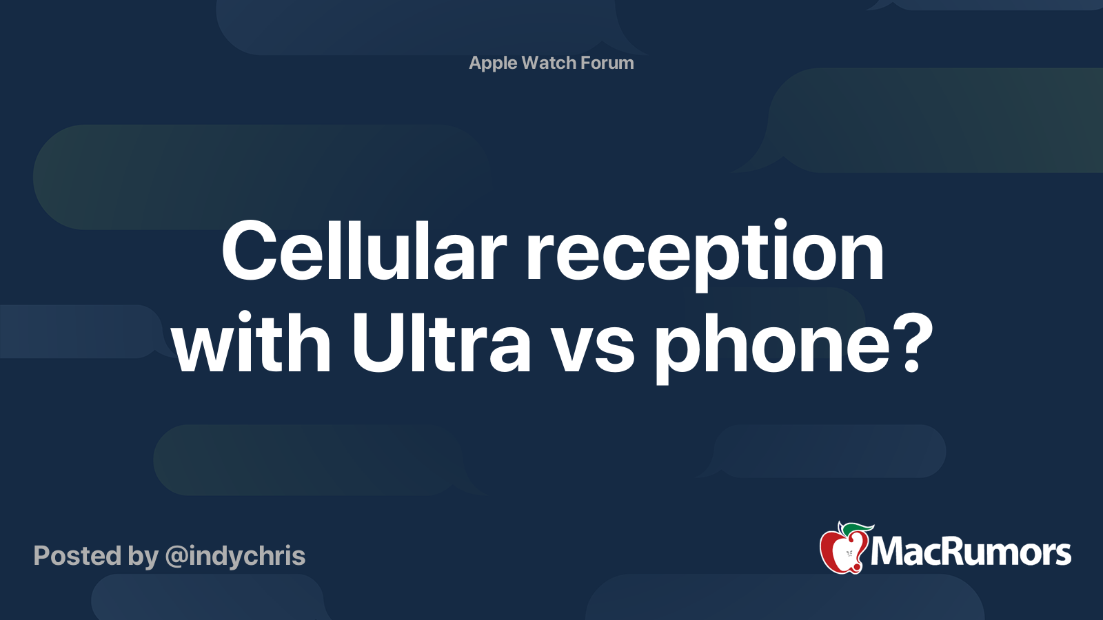 Cellular reception with Ultra vs phone? | MacRumors Forums