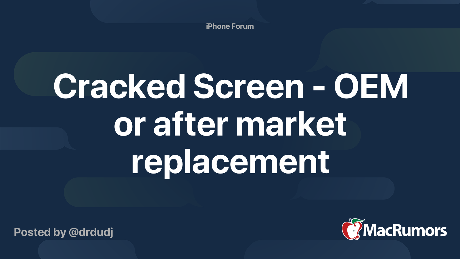 Cracked Screen - OEM or after market replacement | MacRumors Forums