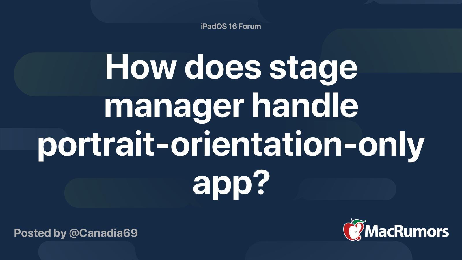 How does stage manager handle portrait-orientation-only app? | MacRumors Forums